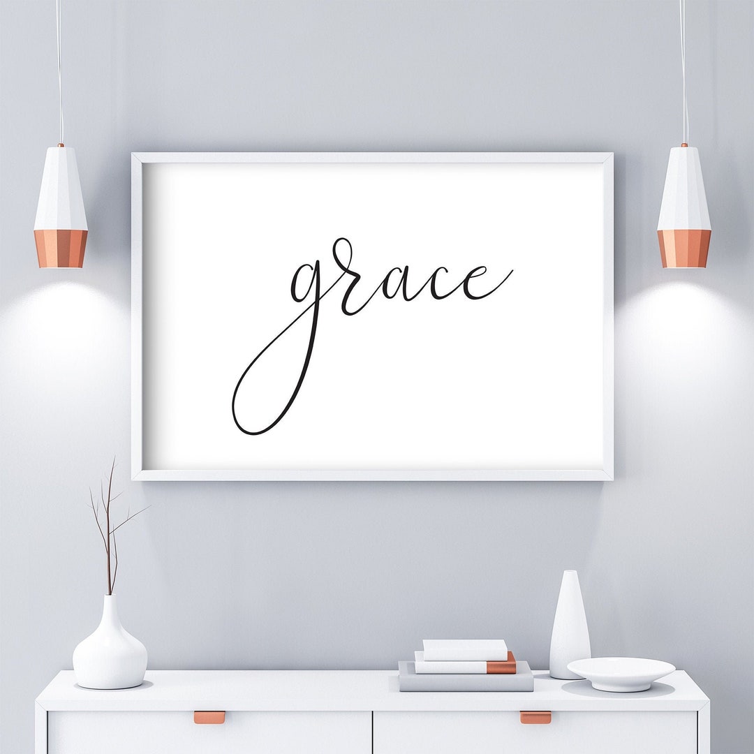 Bible Verse Prints, Grace Printable Art, Printable Wall Art, Grace Sign ...