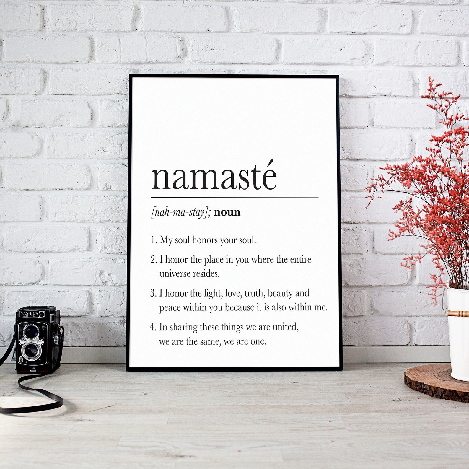Namaste Definition Print, Zen Yoga Poster, Meditation Printable Wall ...
