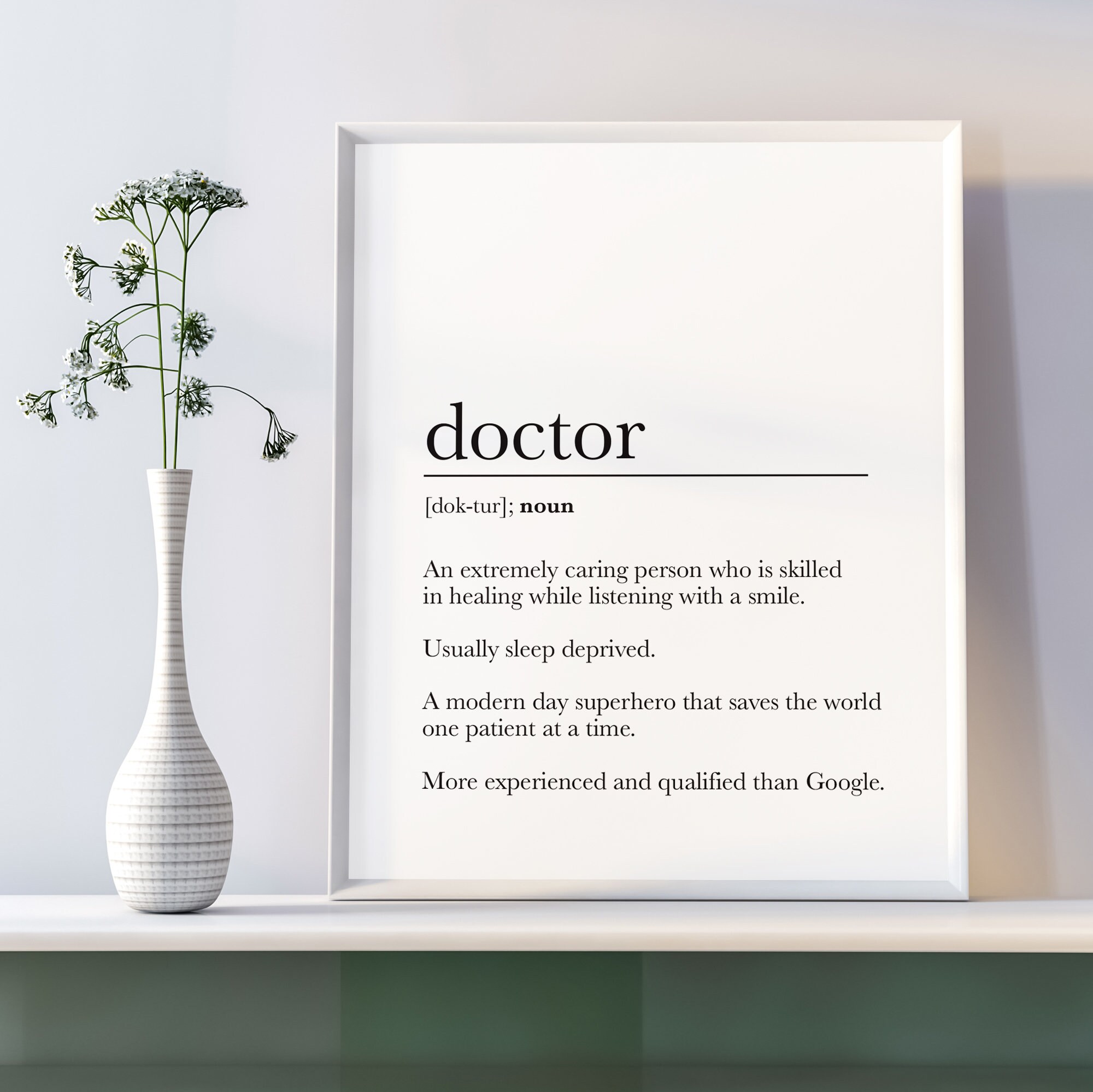 Doctor Gift Definition Poster Print, Doctor Graduation Gift, Medical ...