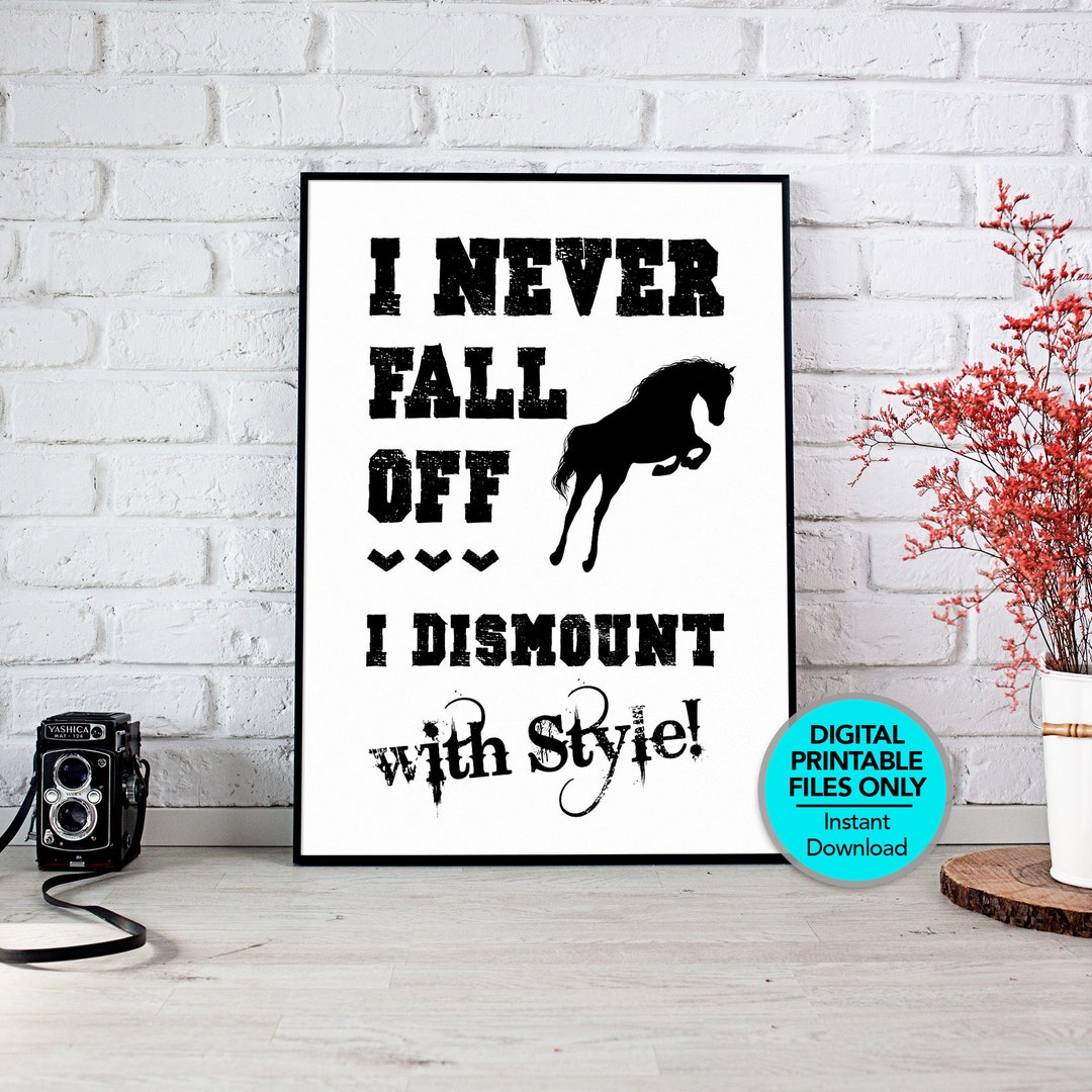Stable Sign Print, Barn Door Rodeo Poster, I Never Fall Off, Gift for ...