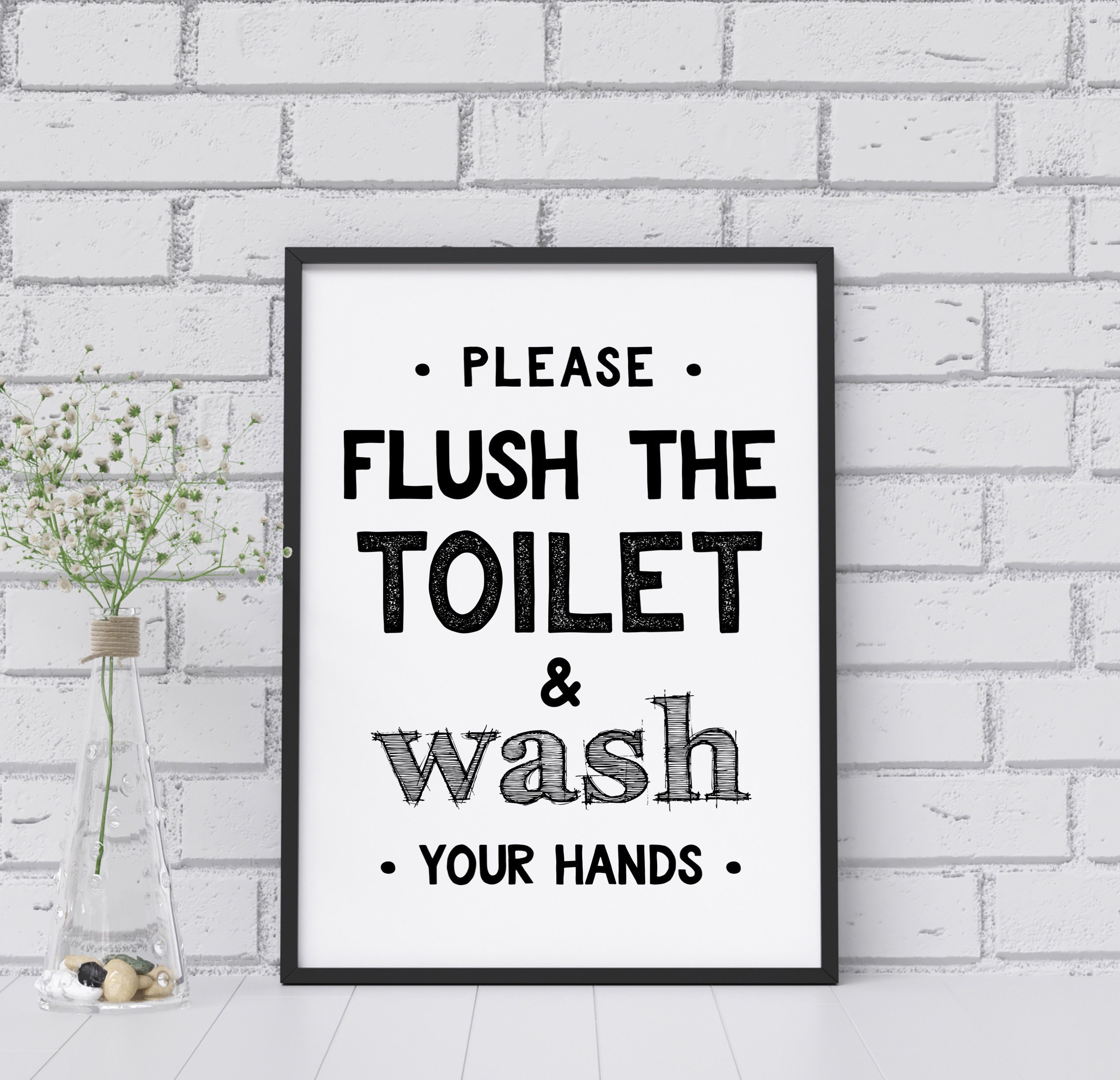 Flush Toilet Sign Bathroom Decor Bathroom Wall Art Wash - Etsy Australia