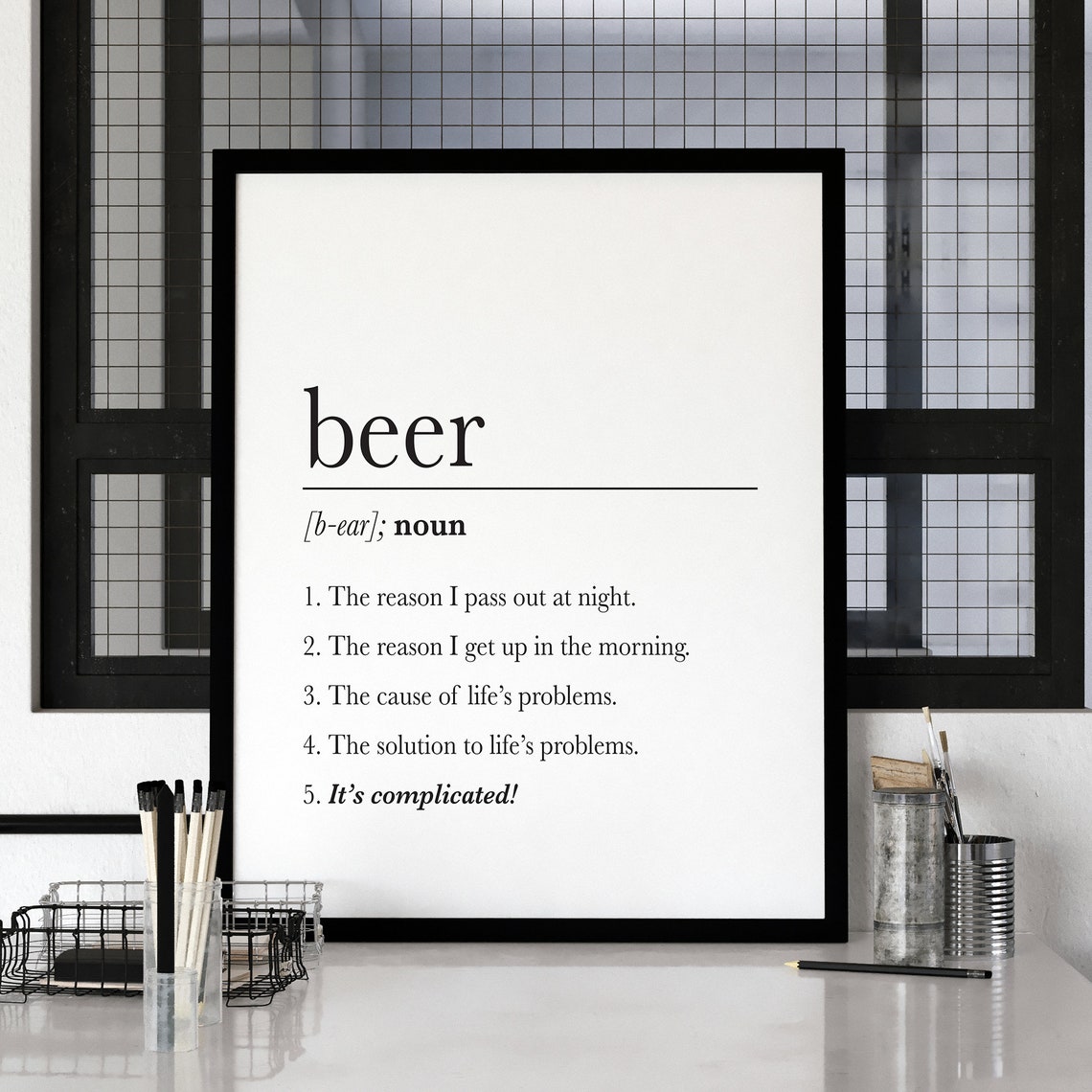 Beer Lover Gift, Beer Sayings, Beer Dictionary Definition Meaning, Fun ...