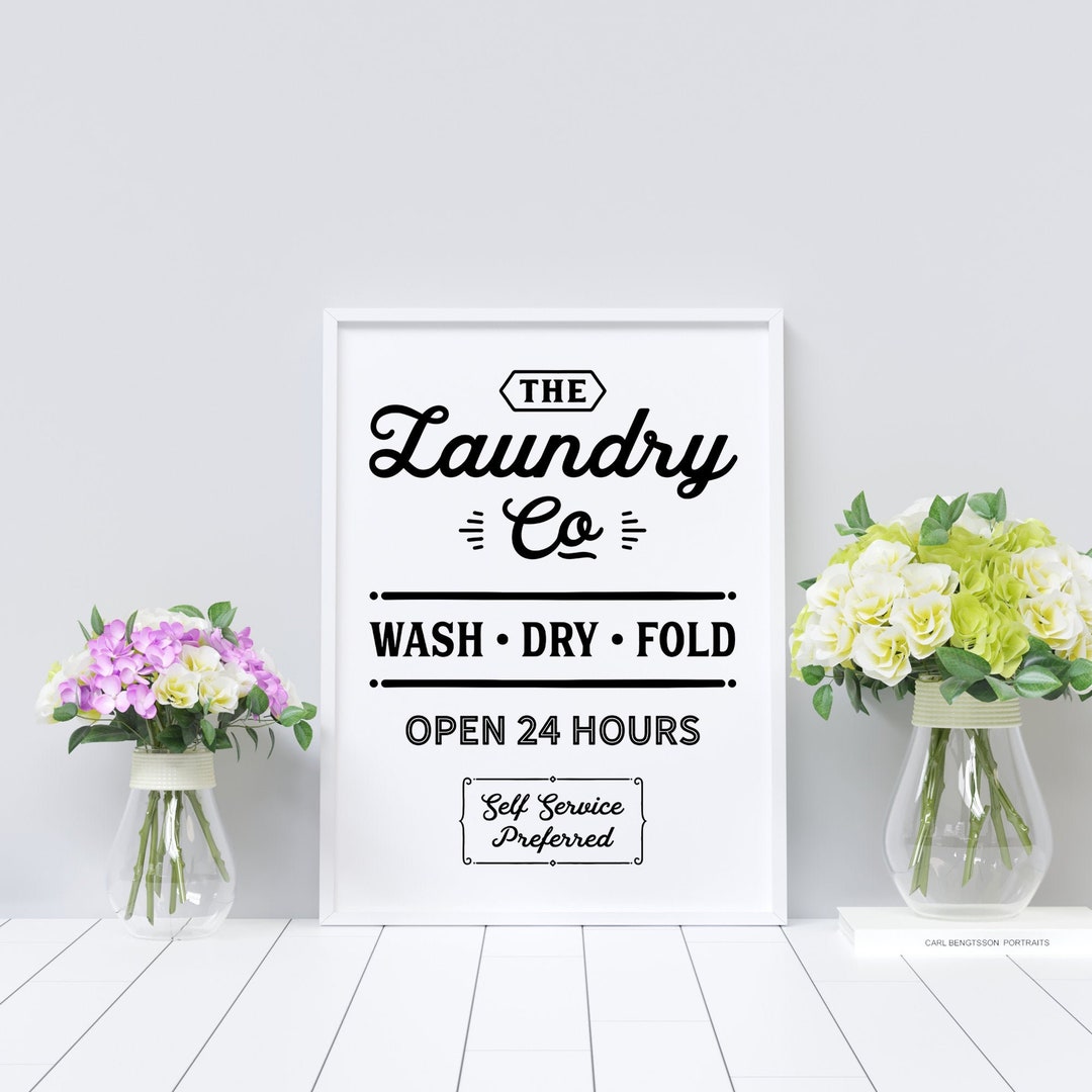 Laundry Room Sign, Laundry Sign Printable, Laundry Sign Retro, Laundry ...