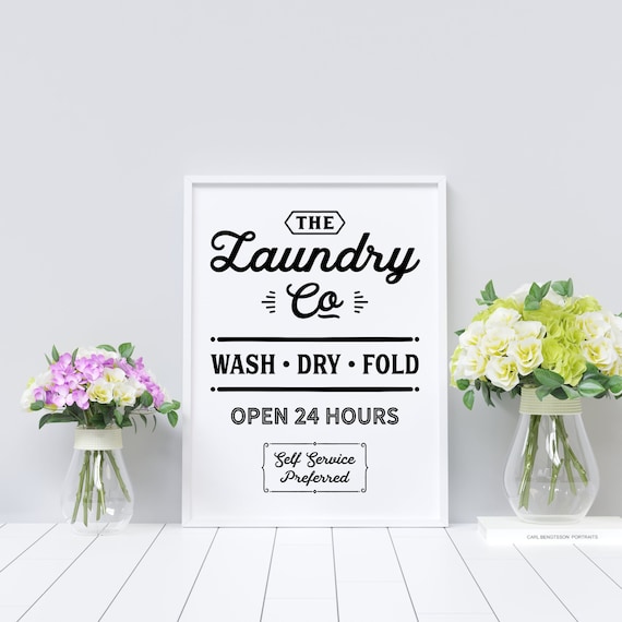 Laundry Room Sign Laundry Sign Printable Laundry Sign Retro | Etsy