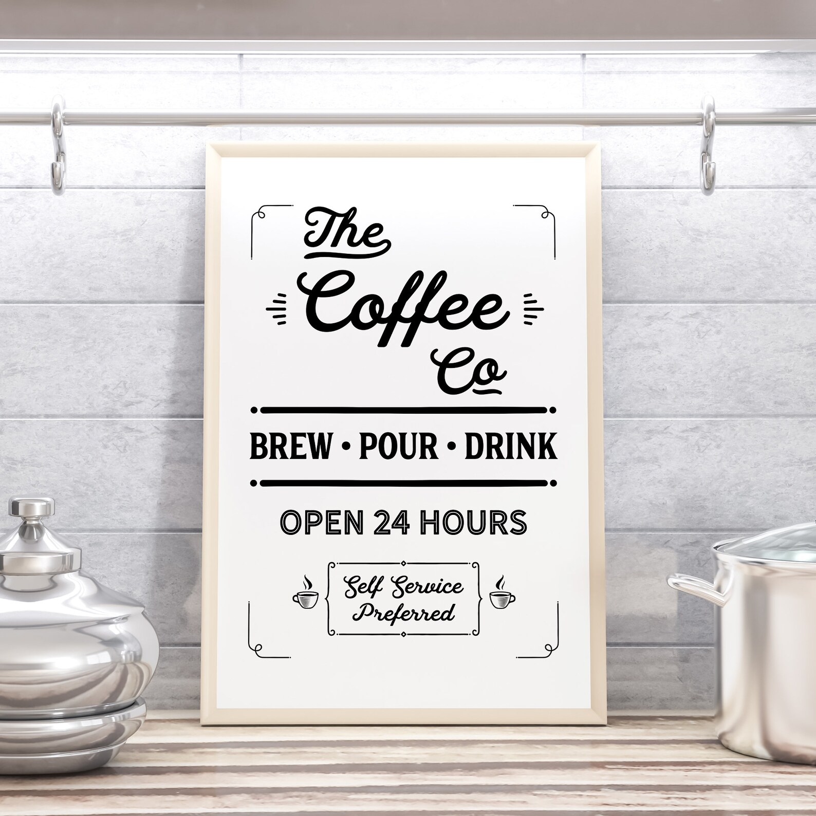 Coffee Sign Retro, Lunch Break Room Print, Coffee Bar Decor, Kitchen ...