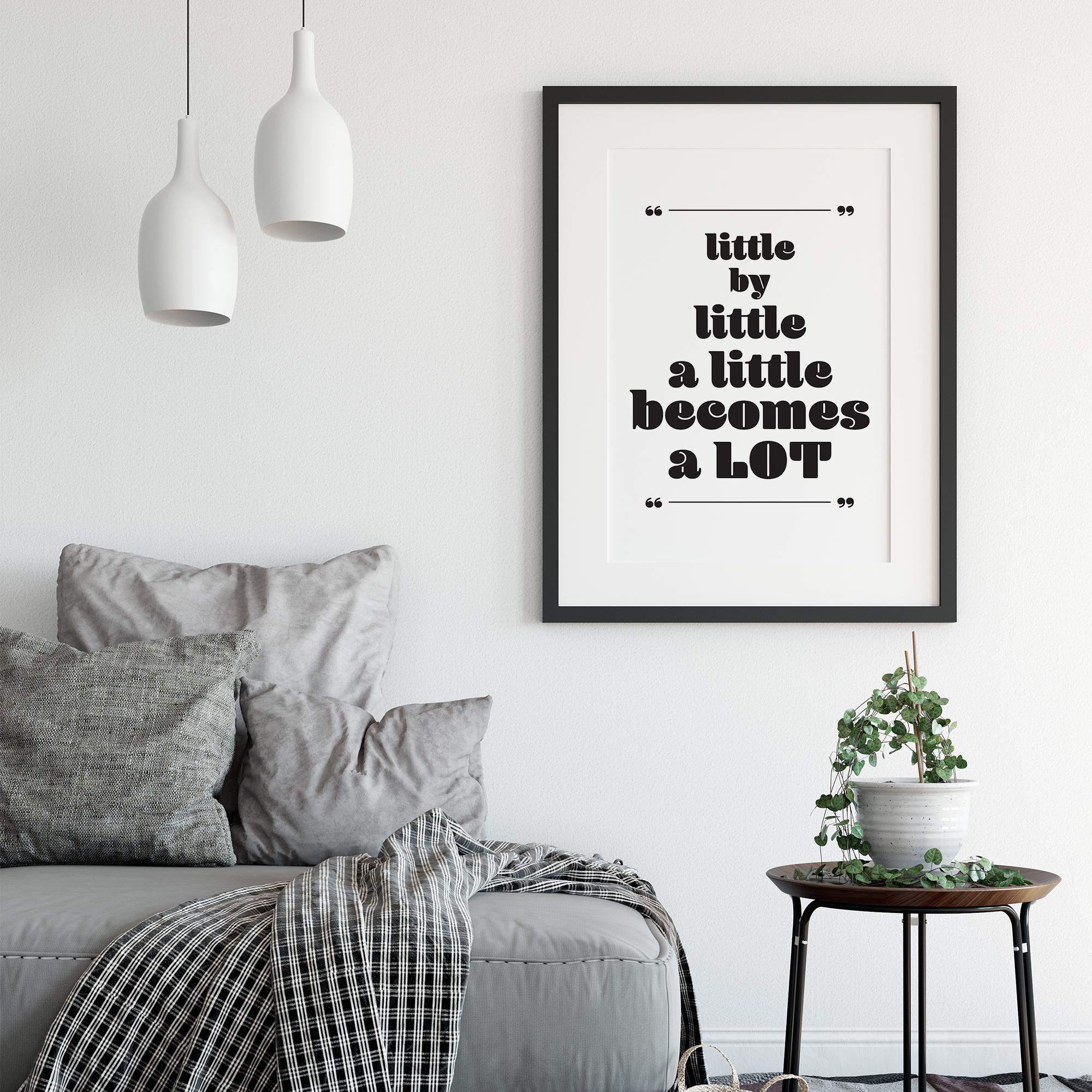 Little by Little Inspirational Quote Wall Art, Enjoy the Little Things ...