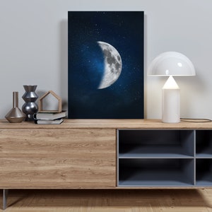 Moon Print, Night Sky, Starry Night, Moon Wall Art, Moon Poster, Moon ...