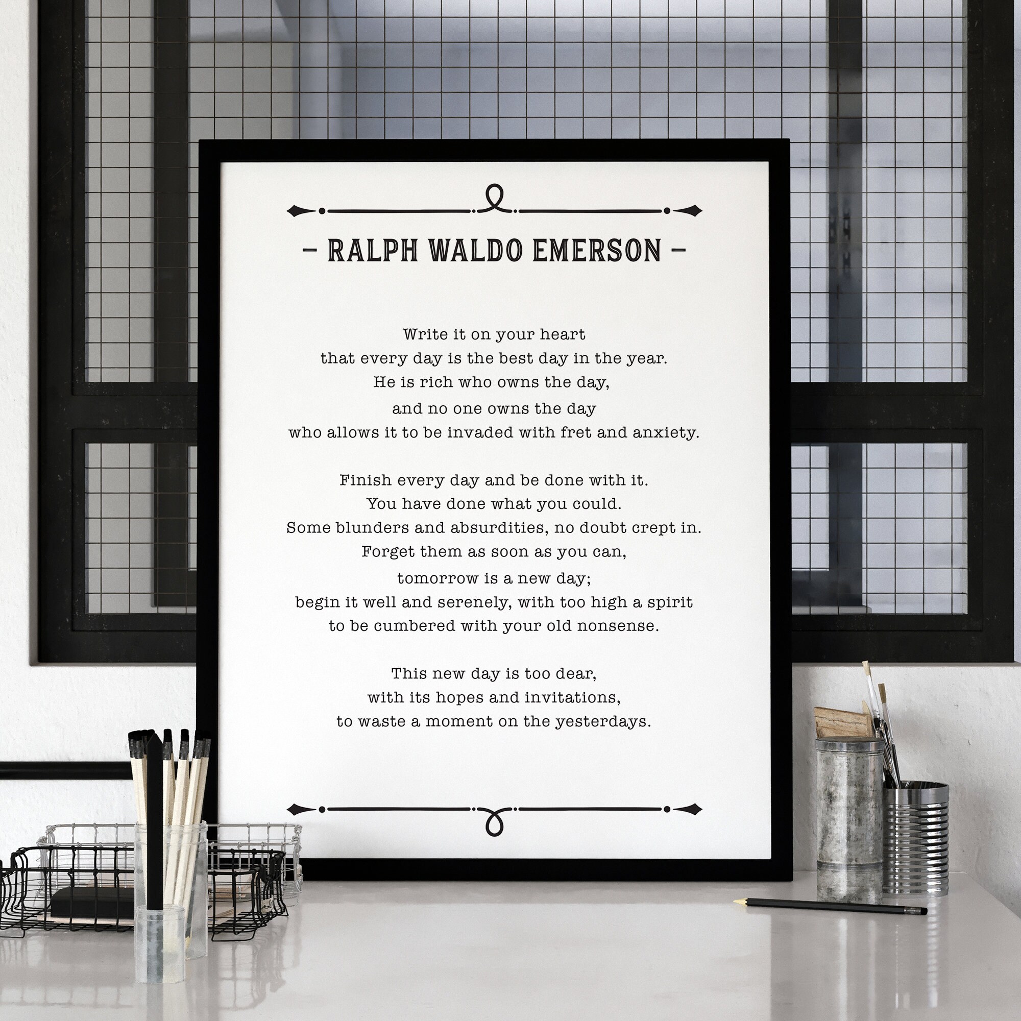 Ralph Waldo Emerson Quote, Write It on Your Heart, Poetry Lover Gift ...