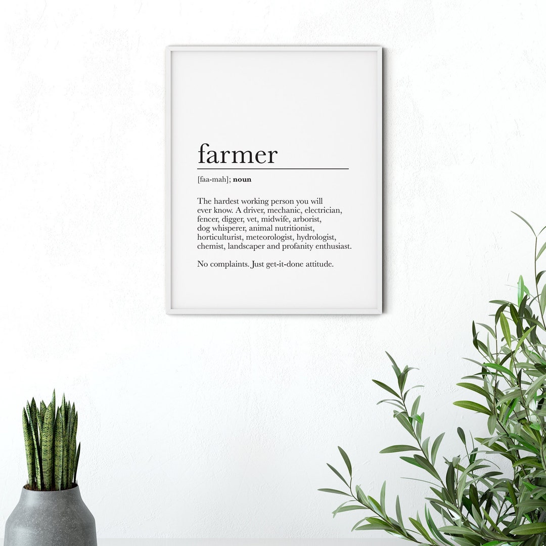 Farmer Definition Print, Farmhouse Decor, Country Farm Kitchen ...