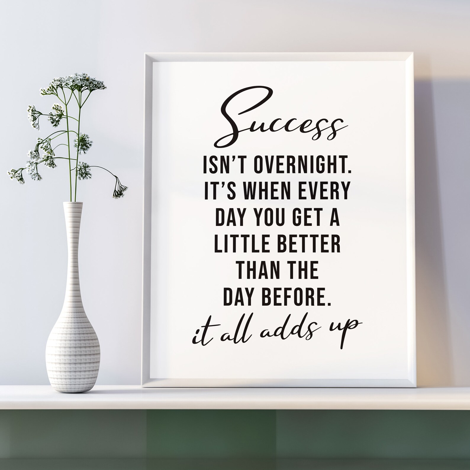 Motivational Poster, Success Quotes Wall Art, Dorm Room Decor, Positive ...