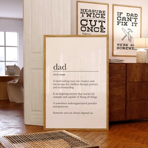 Dad Definition Printable Art, Fathers Day Gift, Dad Quote Print, Dad ...