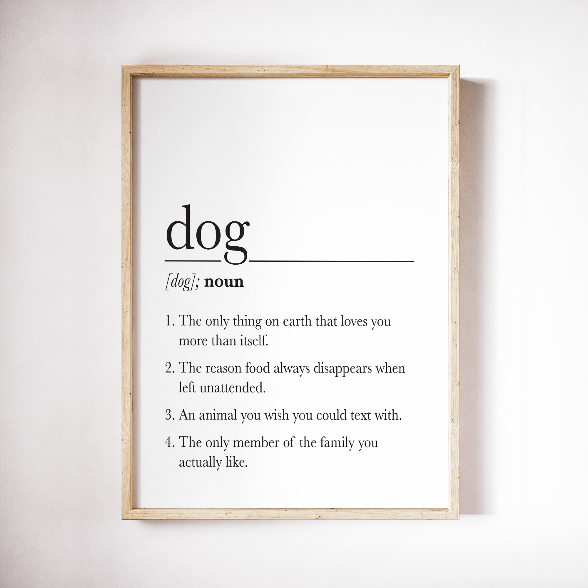 Funny Dog Poster Dog Wall Art Dog Lover Gift Dictionary - Etsy Australia