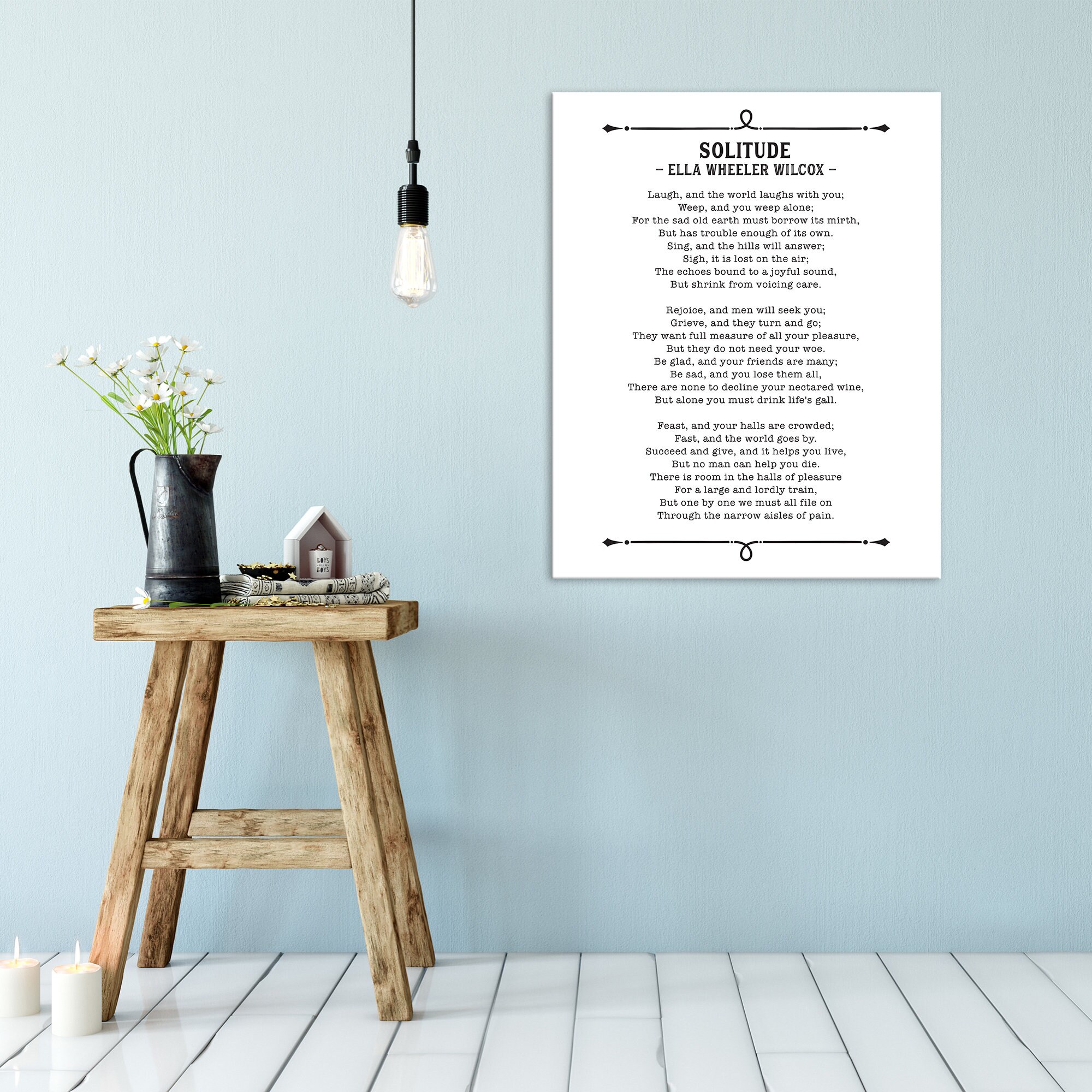 Solitude Poem Ella Wheeler Wilcox Poetry Print INSTANT | Etsy