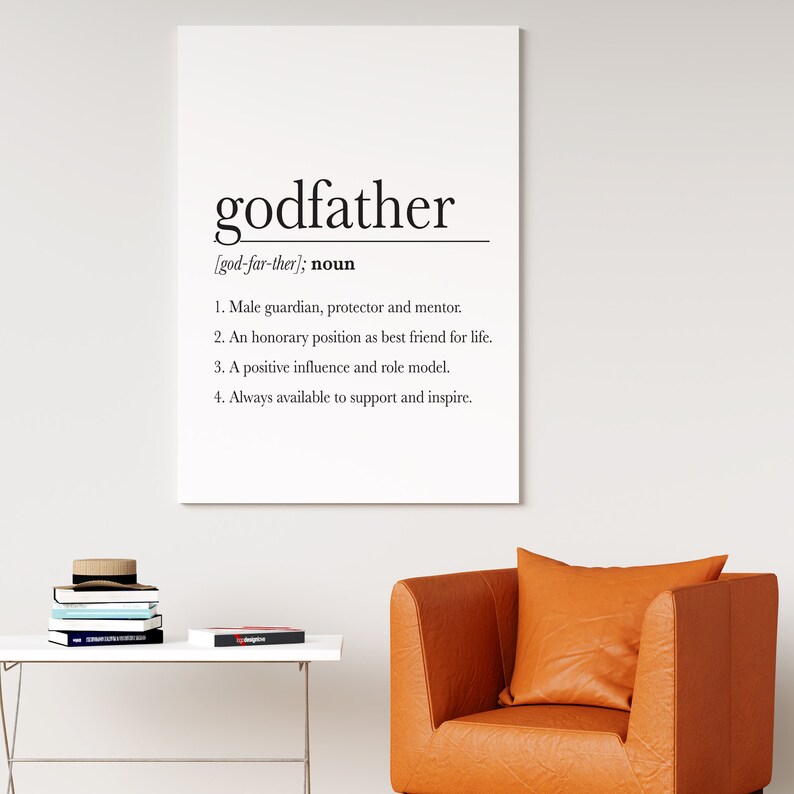 Godfather Definition Print Printable DIGITAL ART Godfather Gift for ...
