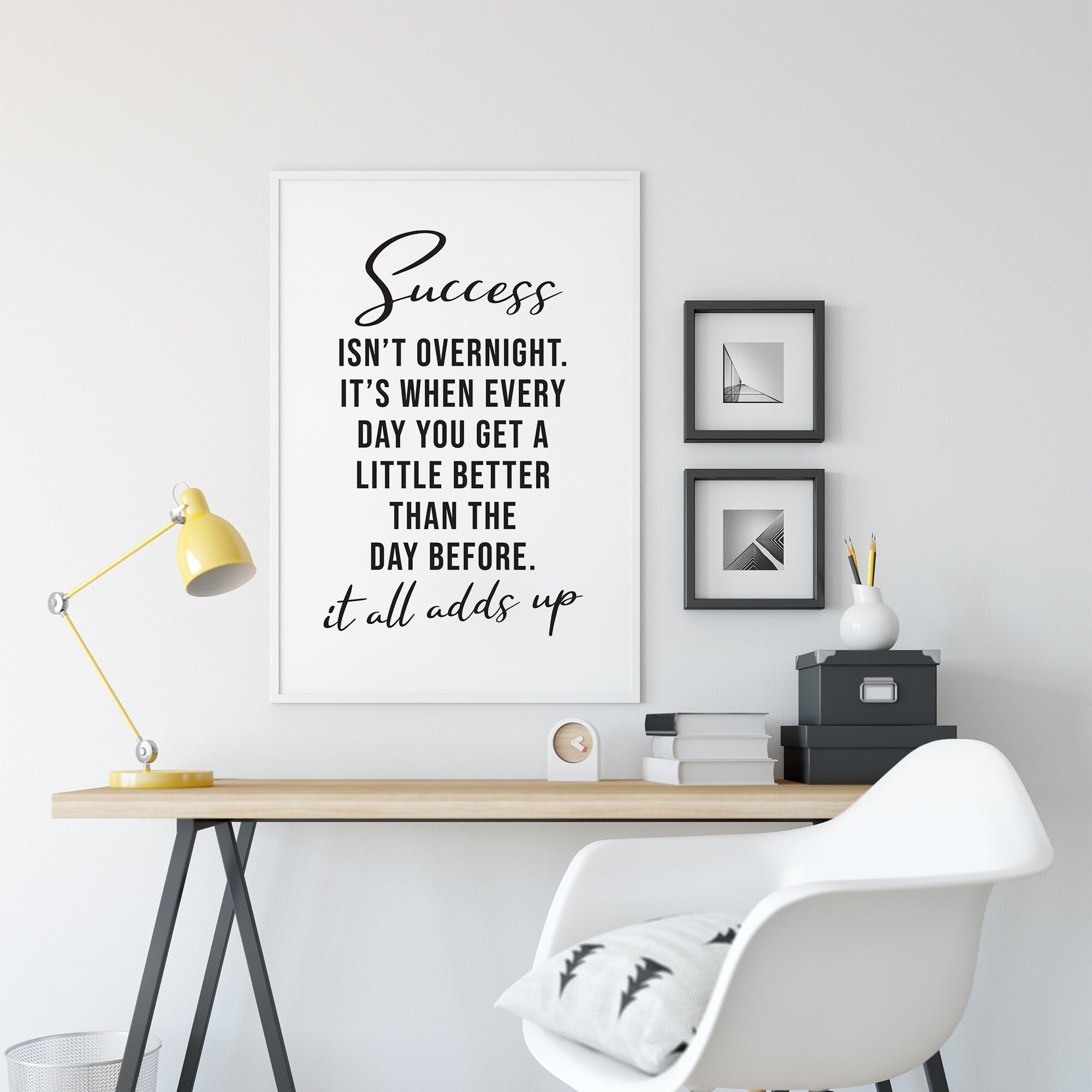 Motivational Poster, Success Quotes Wall Art, Dorm Room Decor, Positive ...