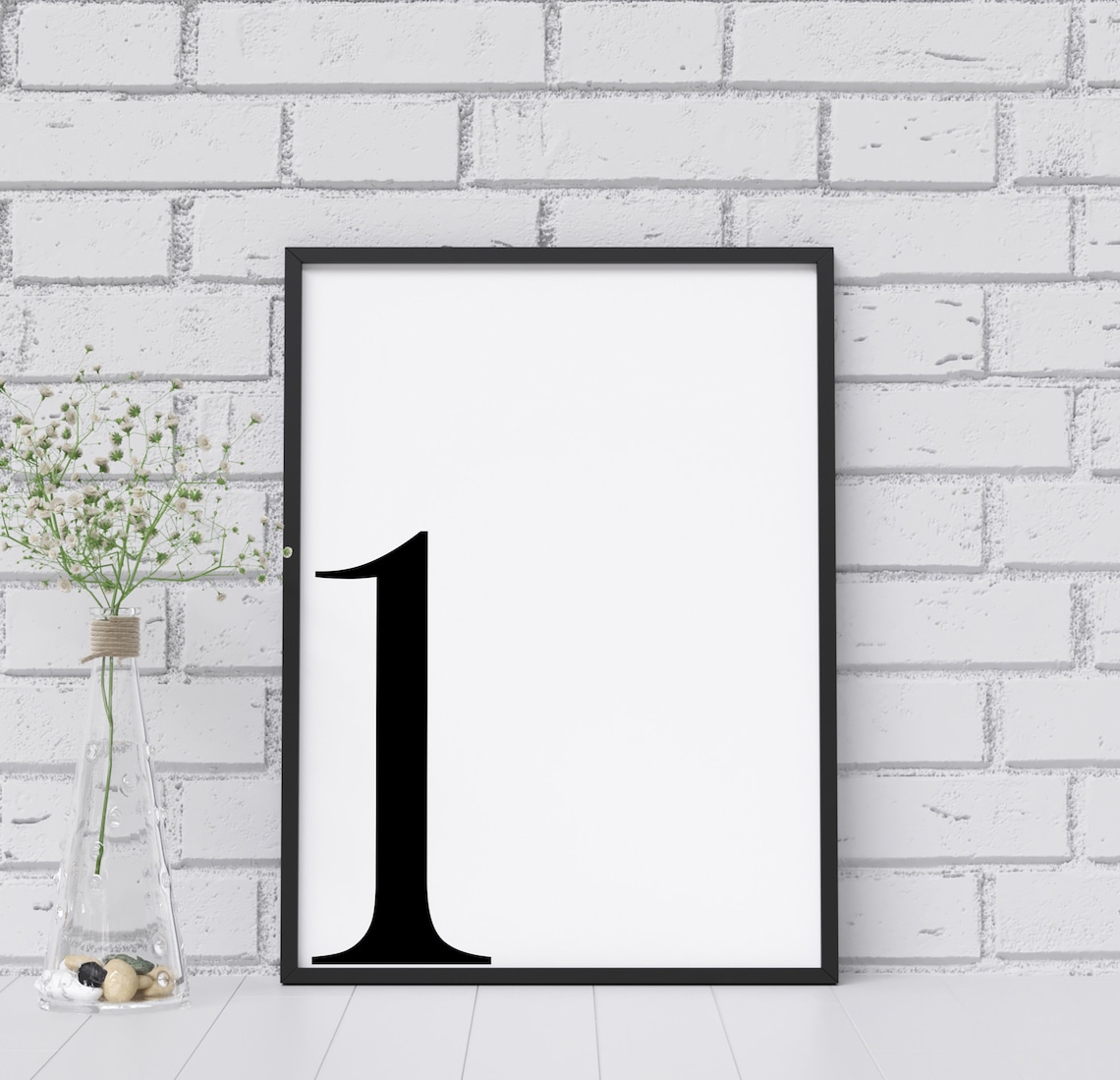 Number One Number 1 Number Wall Decor B&W Typography - Etsy