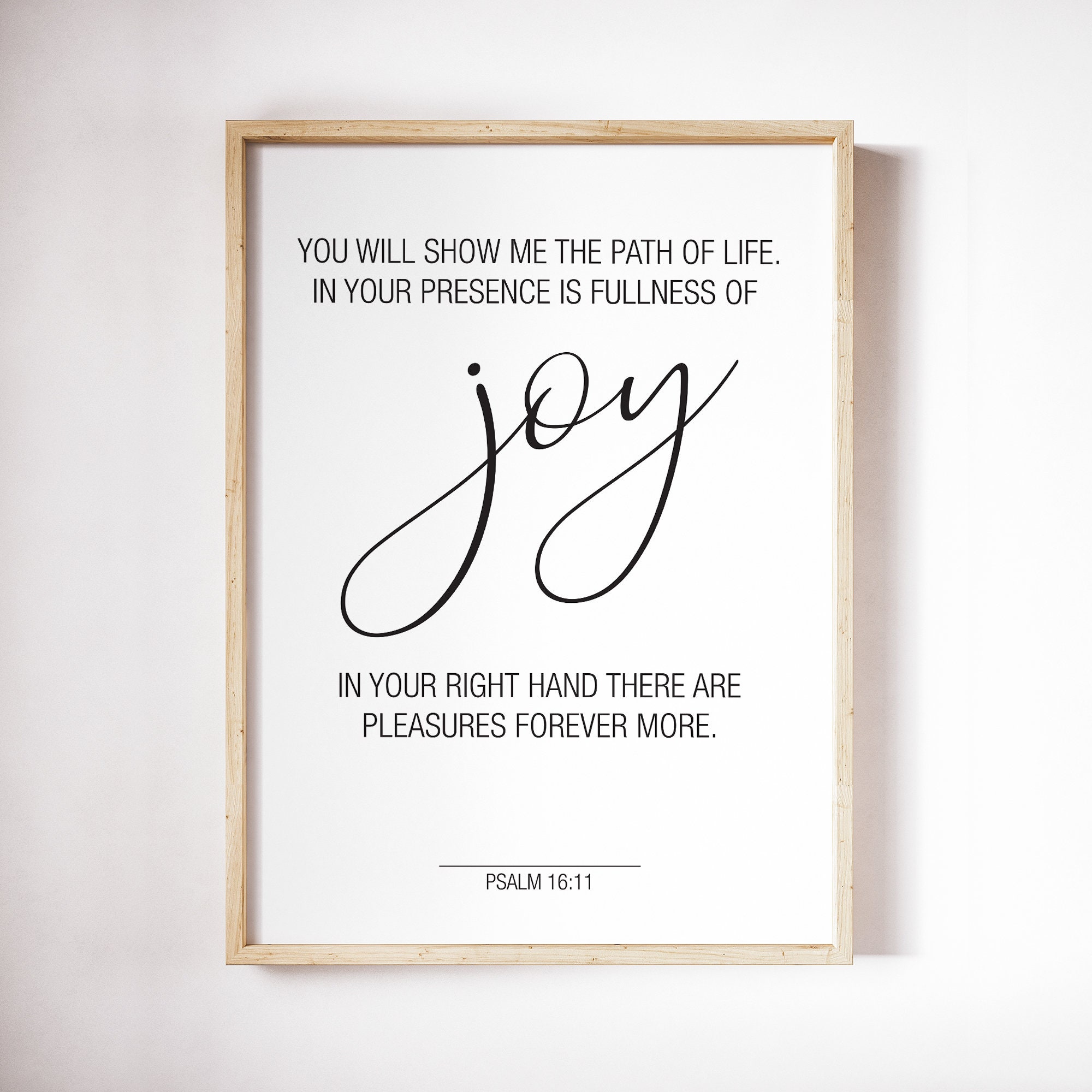Bible Verse Print Scripture Wall Art Psalm 16:11 in Your - Etsy