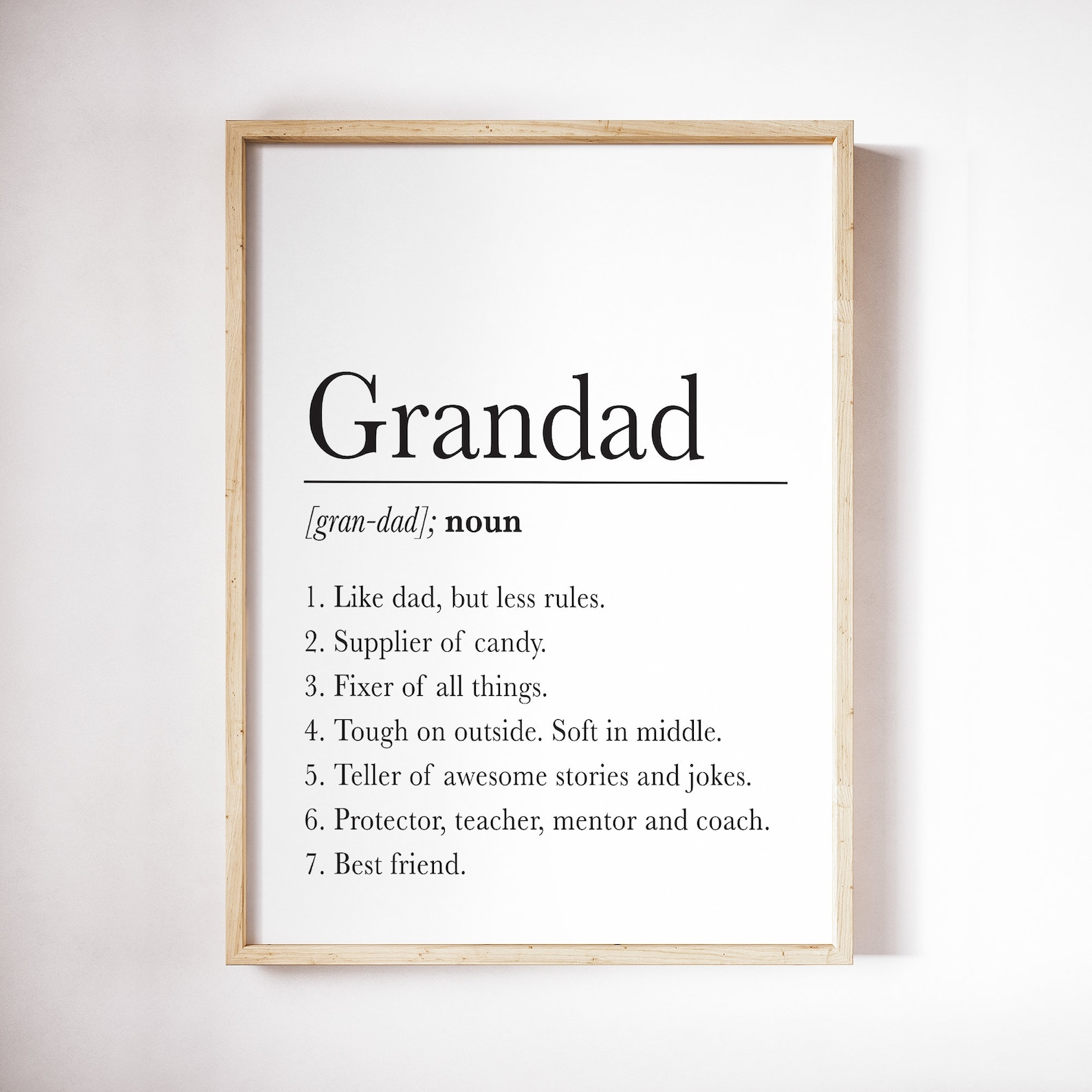 Grandad Definition Grandad Gifts Fathers Day Gift Granddad - Etsy Australia