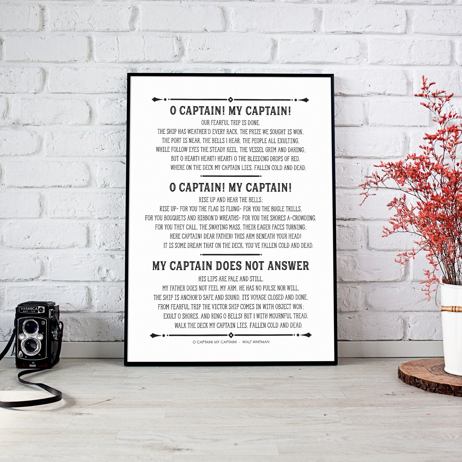 O Captain My Captain Walt Whitman Poem Print Poetry Lover - Etsy