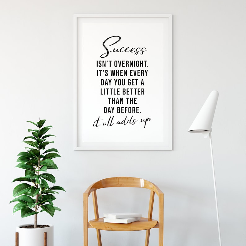 Motivational Poster, Success Quotes Wall Art, Dorm Room Decor, Positive ...