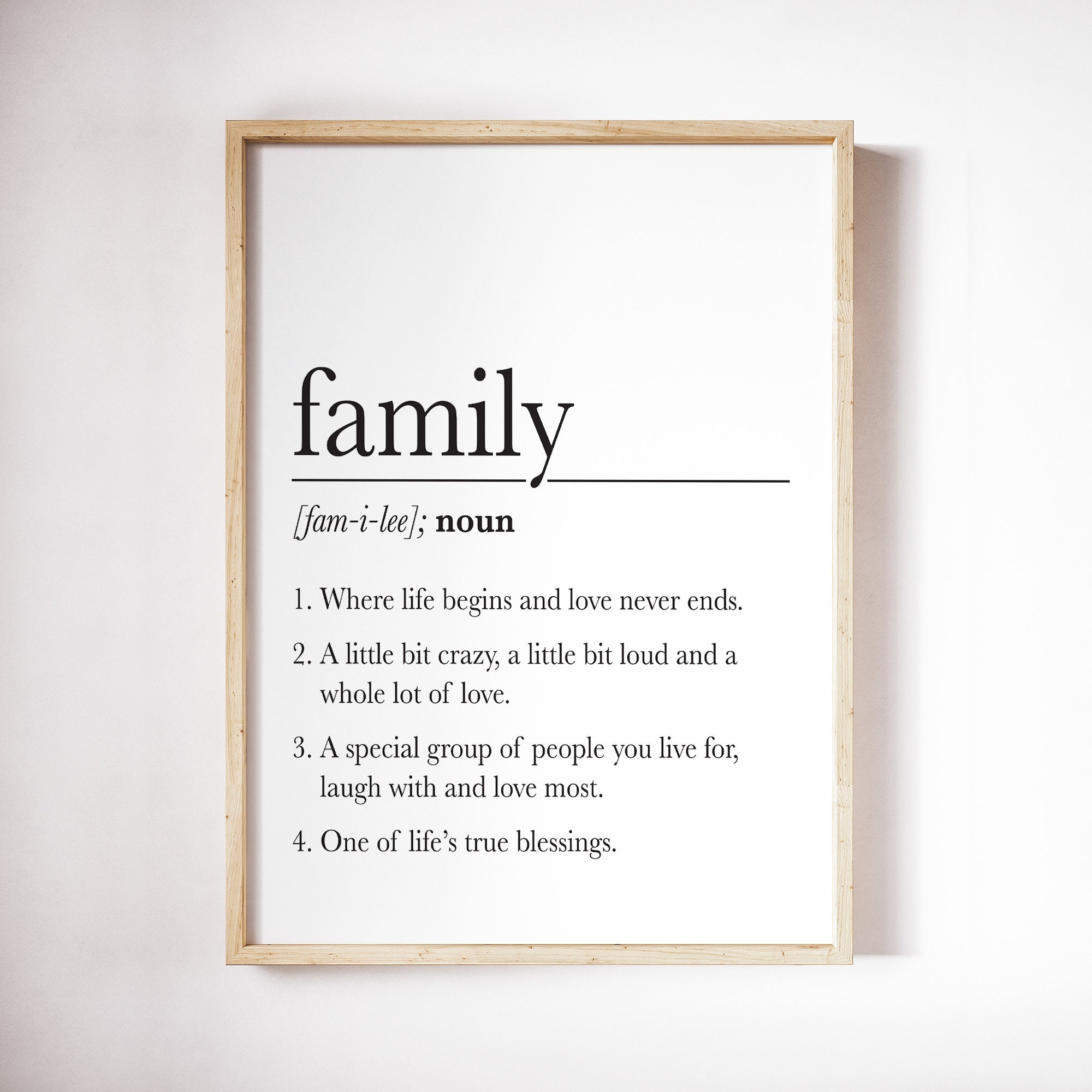 Family Sign, Family Printable, Crazy Family, Family Definition Print ...