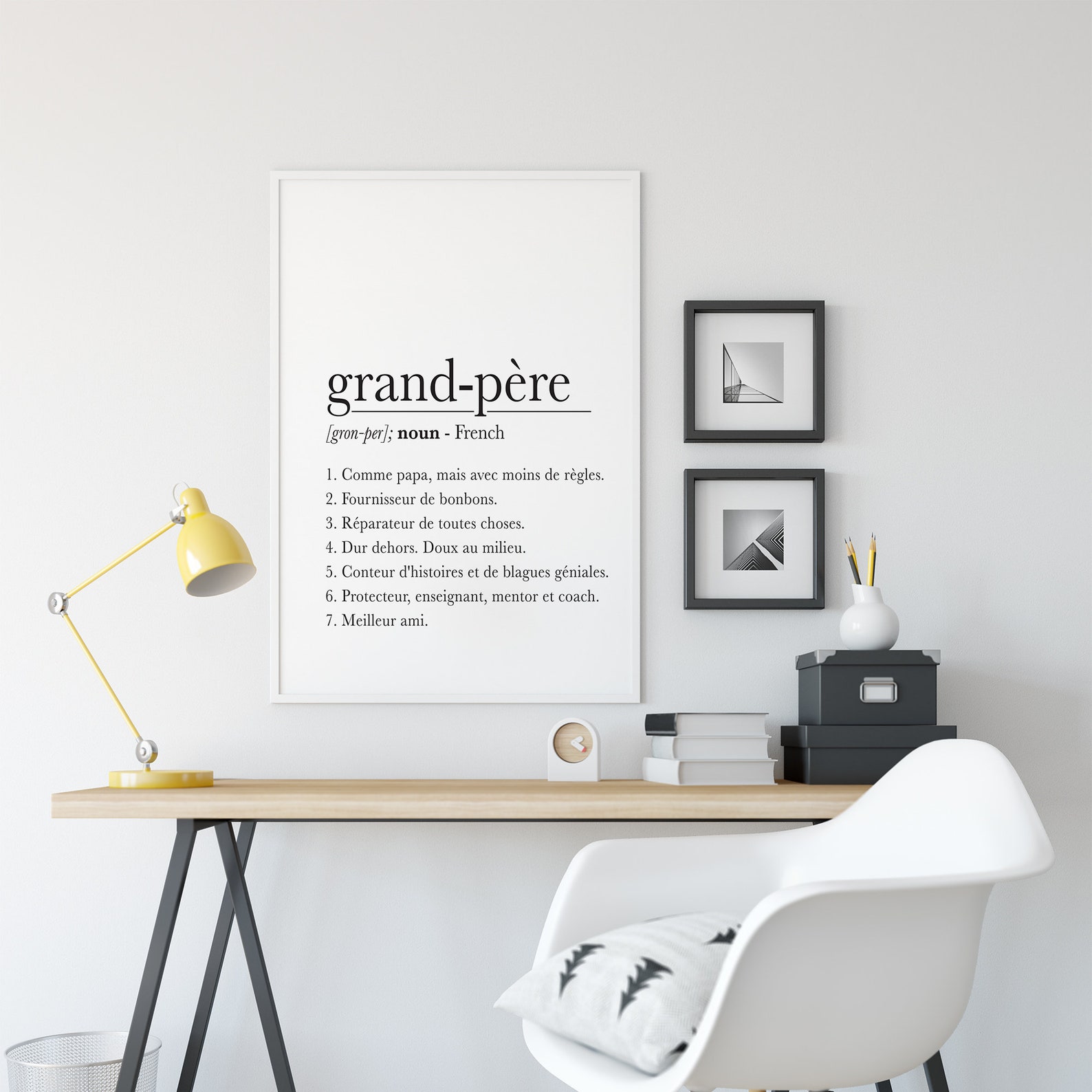Grand Pere French Definition Print: Grandfather Wall Art (digital ...