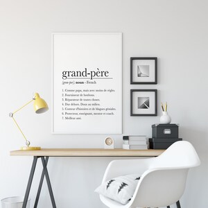 Grand Pere French Definition Print: Grandfather Wall Art (digital ...