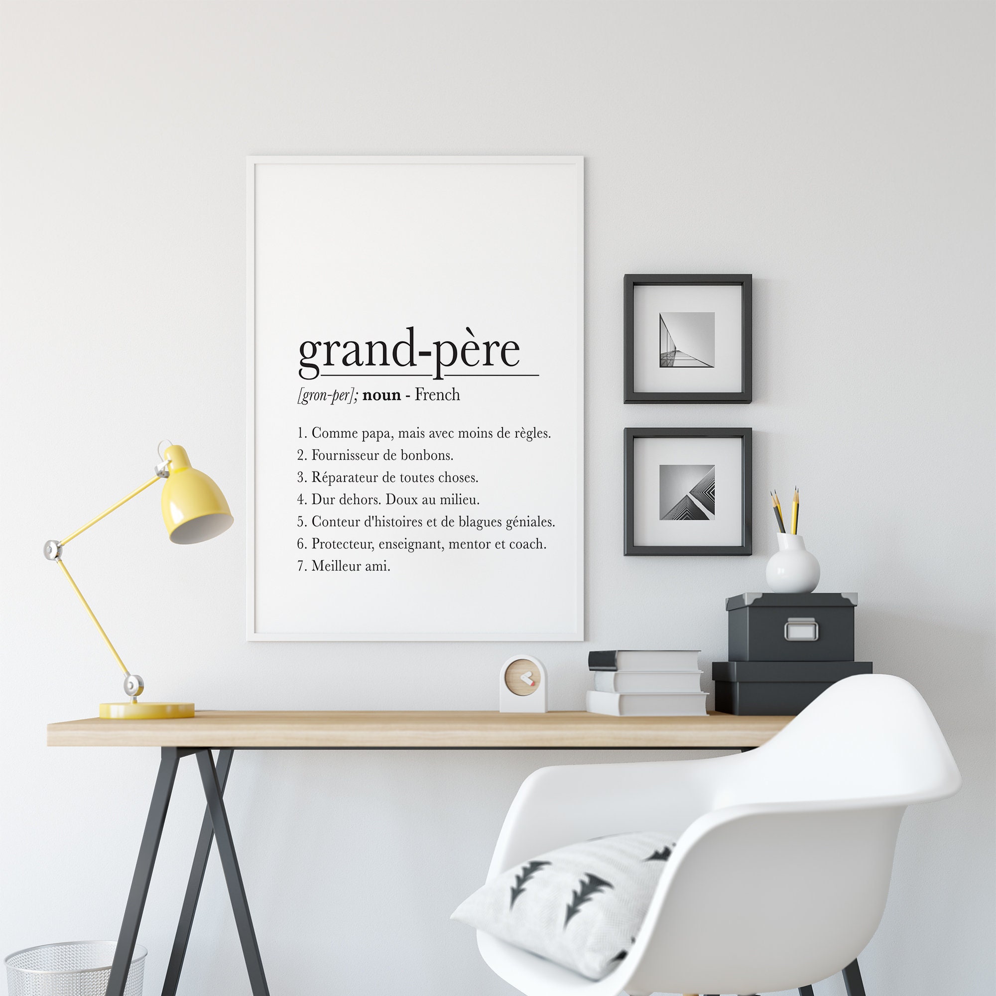 Grand Pere French Definition Print: Grandfather Wall Art (digital ...
