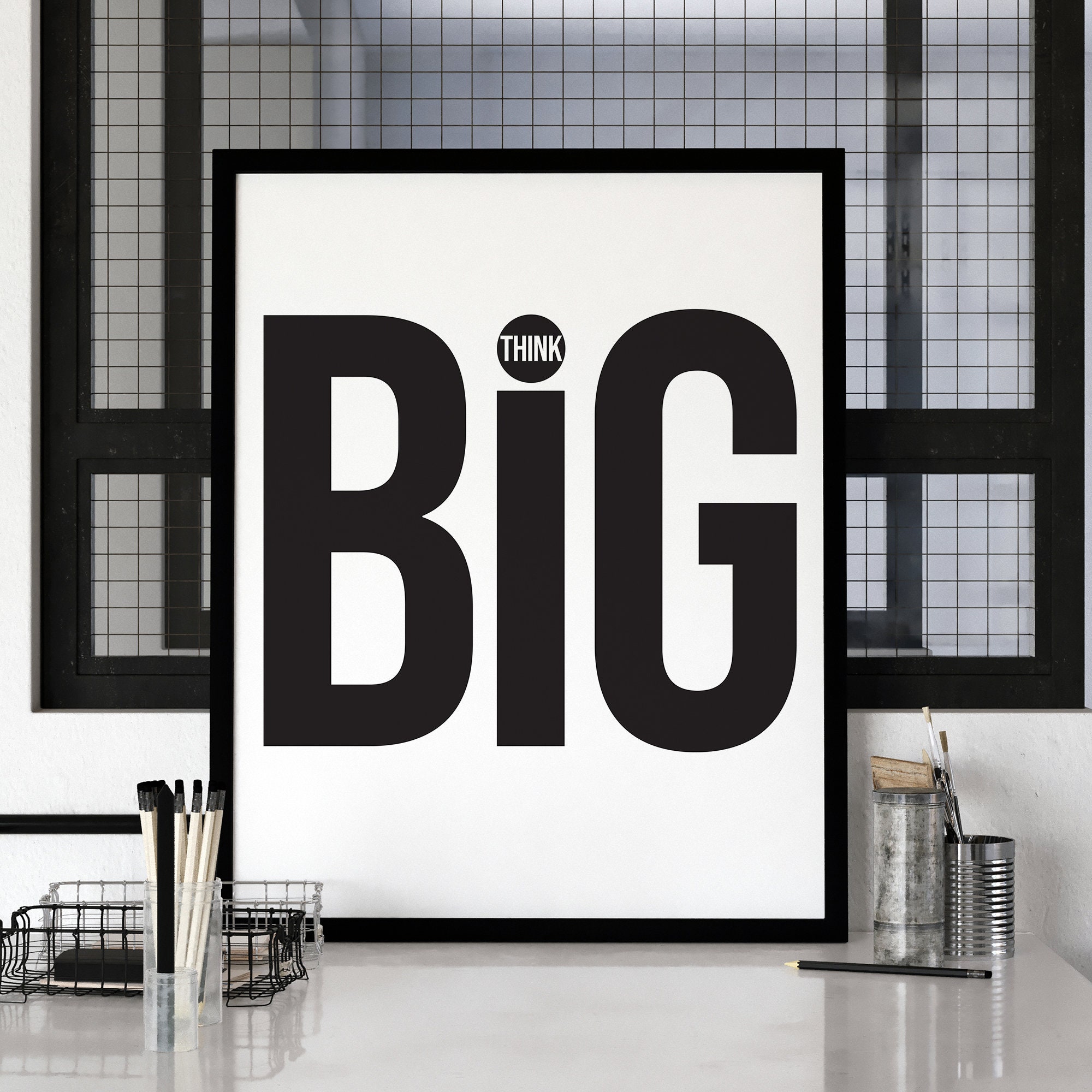Think Big Poster, Dream Big Printable, Motivational Quote Typography ...