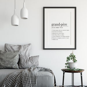 Grand Pere French Definition Print: Grandfather Wall Art (digital ...