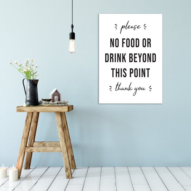Entryway Party Wedding Sign No Eating Drinking Past This Point ...