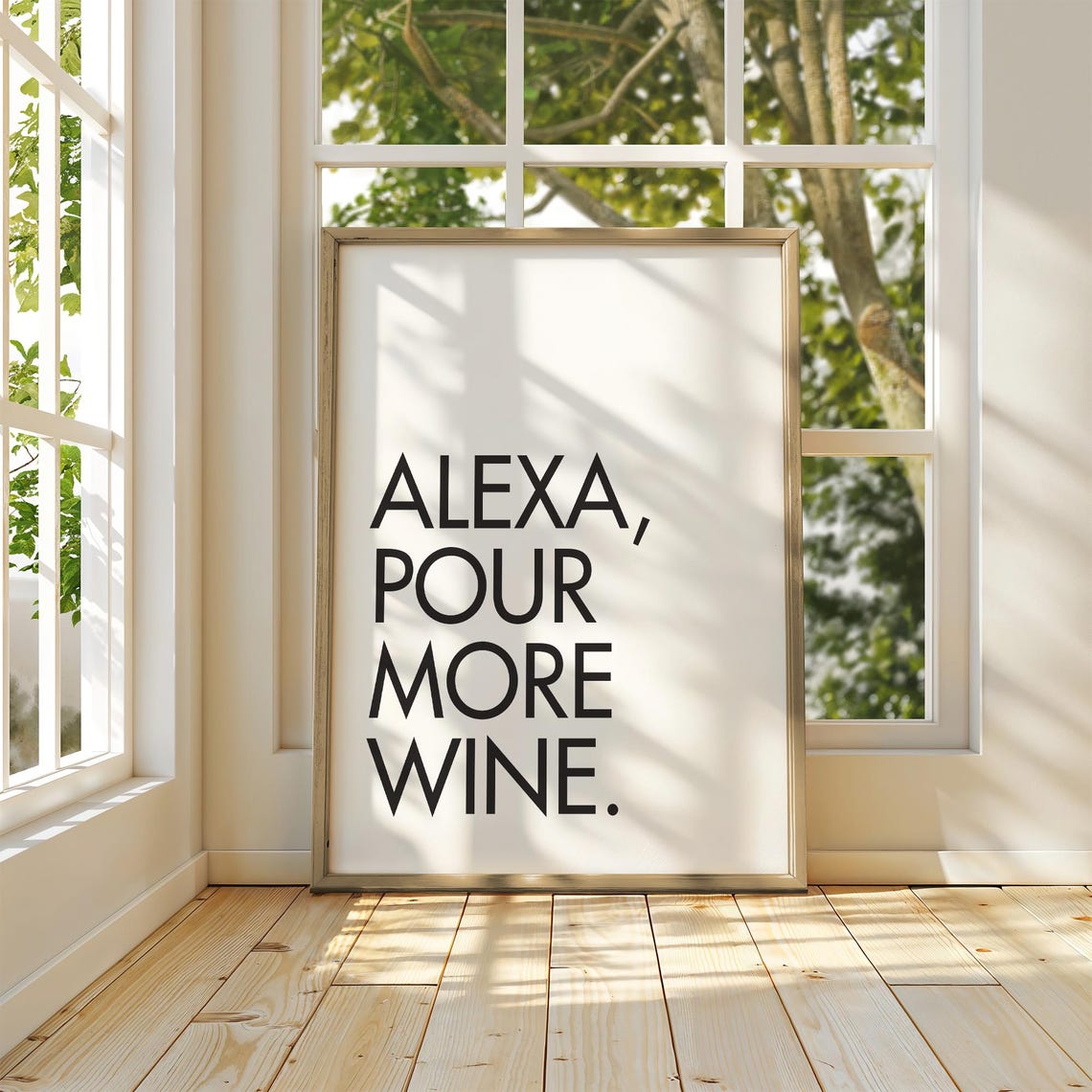 Alexa Pour More Wine Poster, Funny Kitchen Wall Decor, Gift for Wife ...