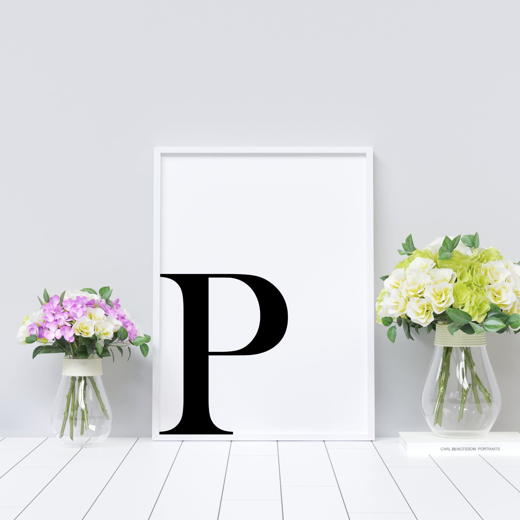 Letter P Printable Initial Wall Decor B&W Typography - Etsy Australia