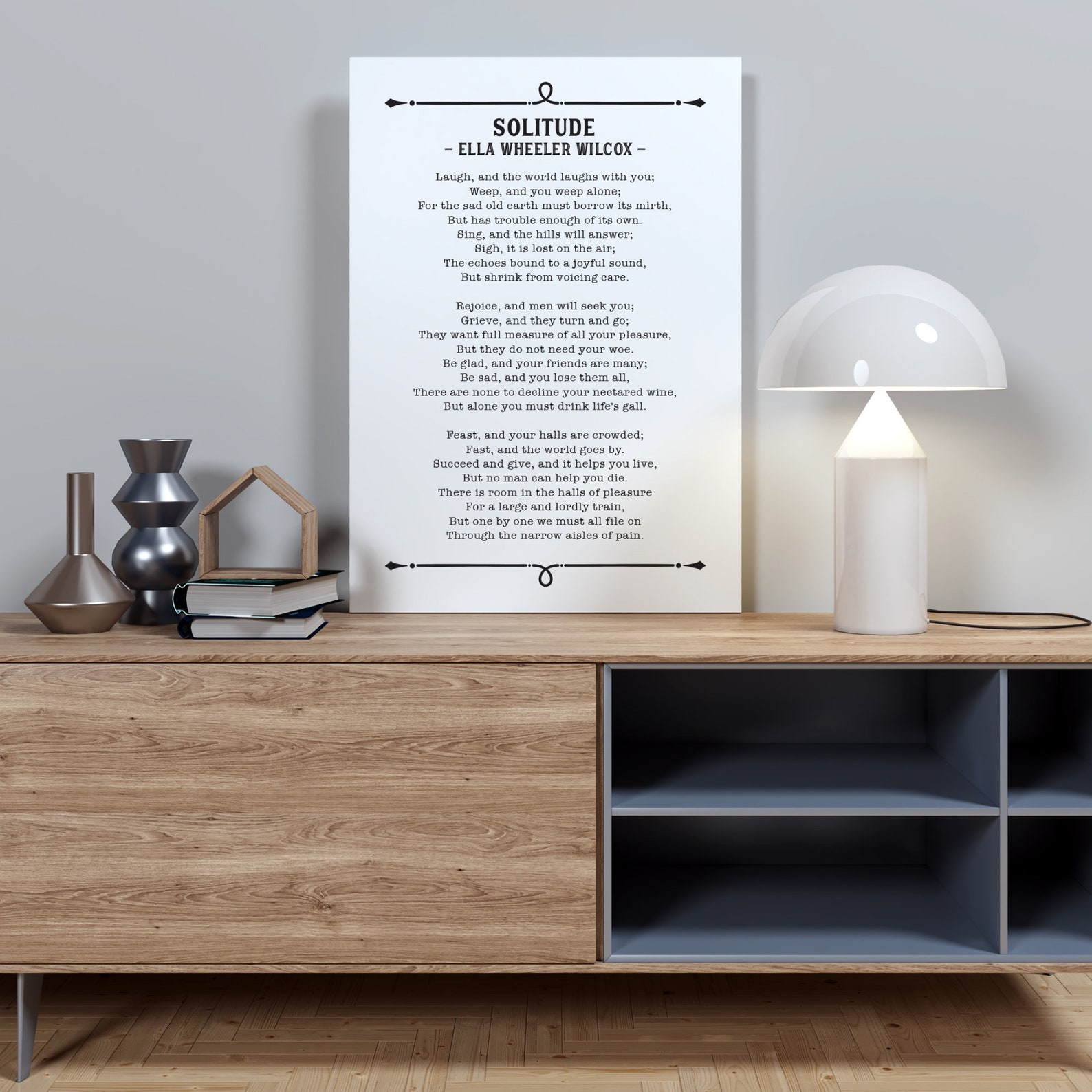 Solitude Poem Ella Wheeler Wilcox Poetry Print INSTANT - Etsy