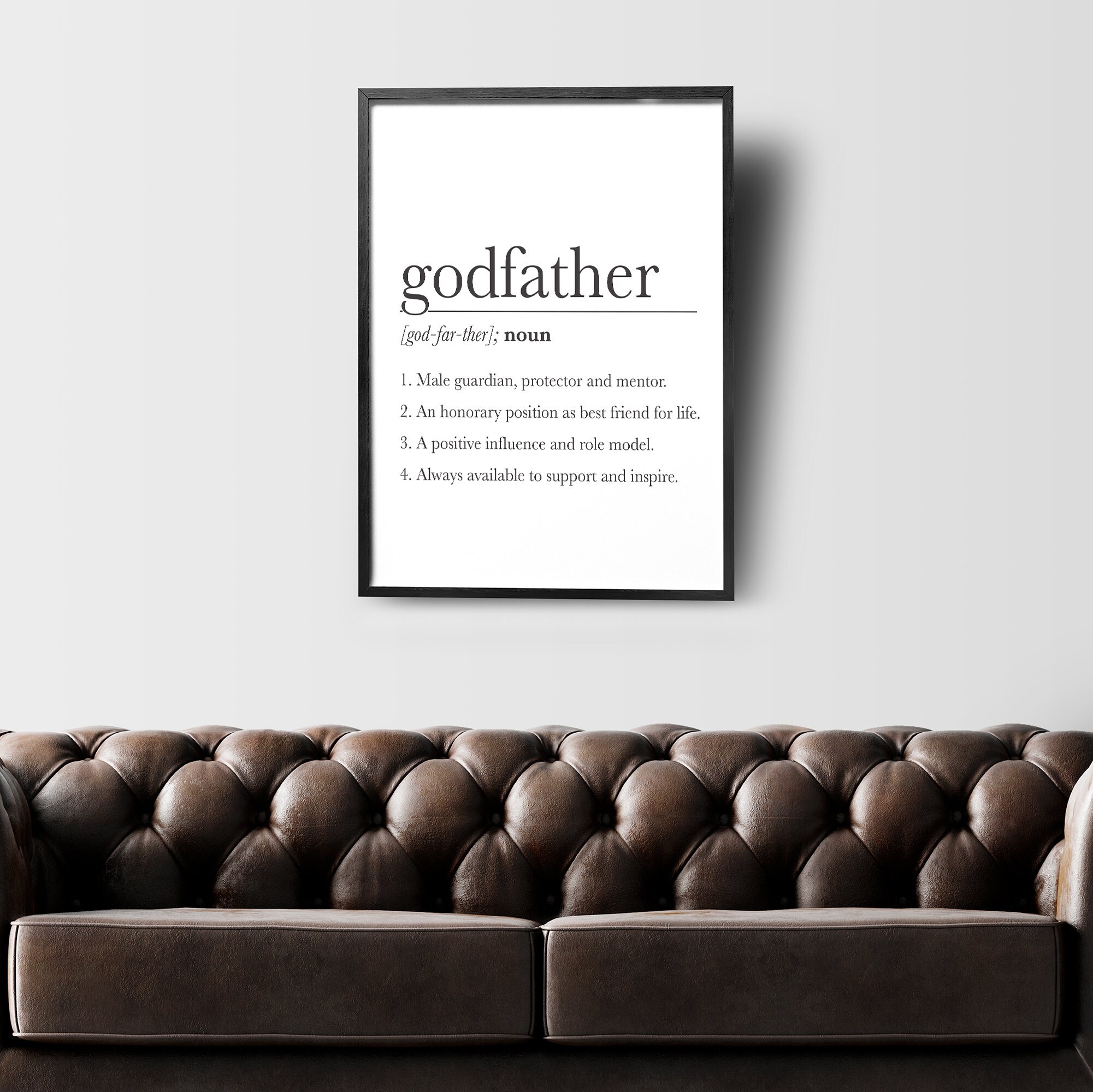 Godfather Definition Print Printable DIGITAL ART Godfather Gift for ...