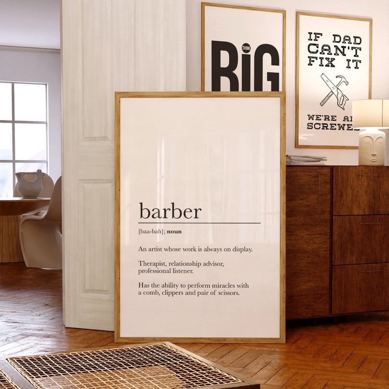 Barber Definition Print, Barber Shop Wall Decor, Dictionary Printable ...
