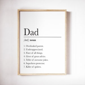 Dad Definition Printable Art, Fathers Day Gift, Dad Quote Print, Dad ...