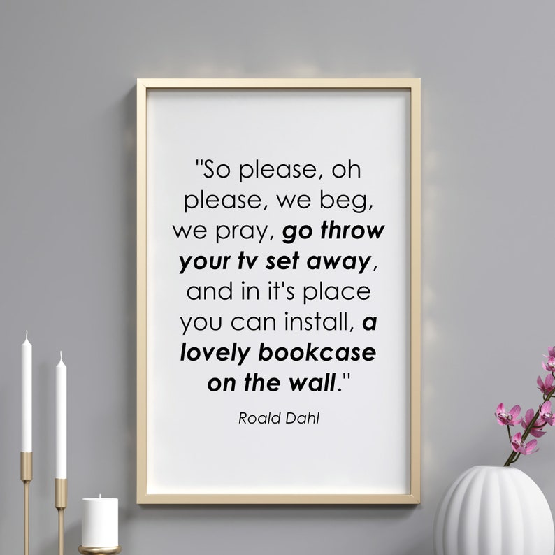 Roald Dahl Quote Print, Classroom Poster, Inspirational Quote, Life ...