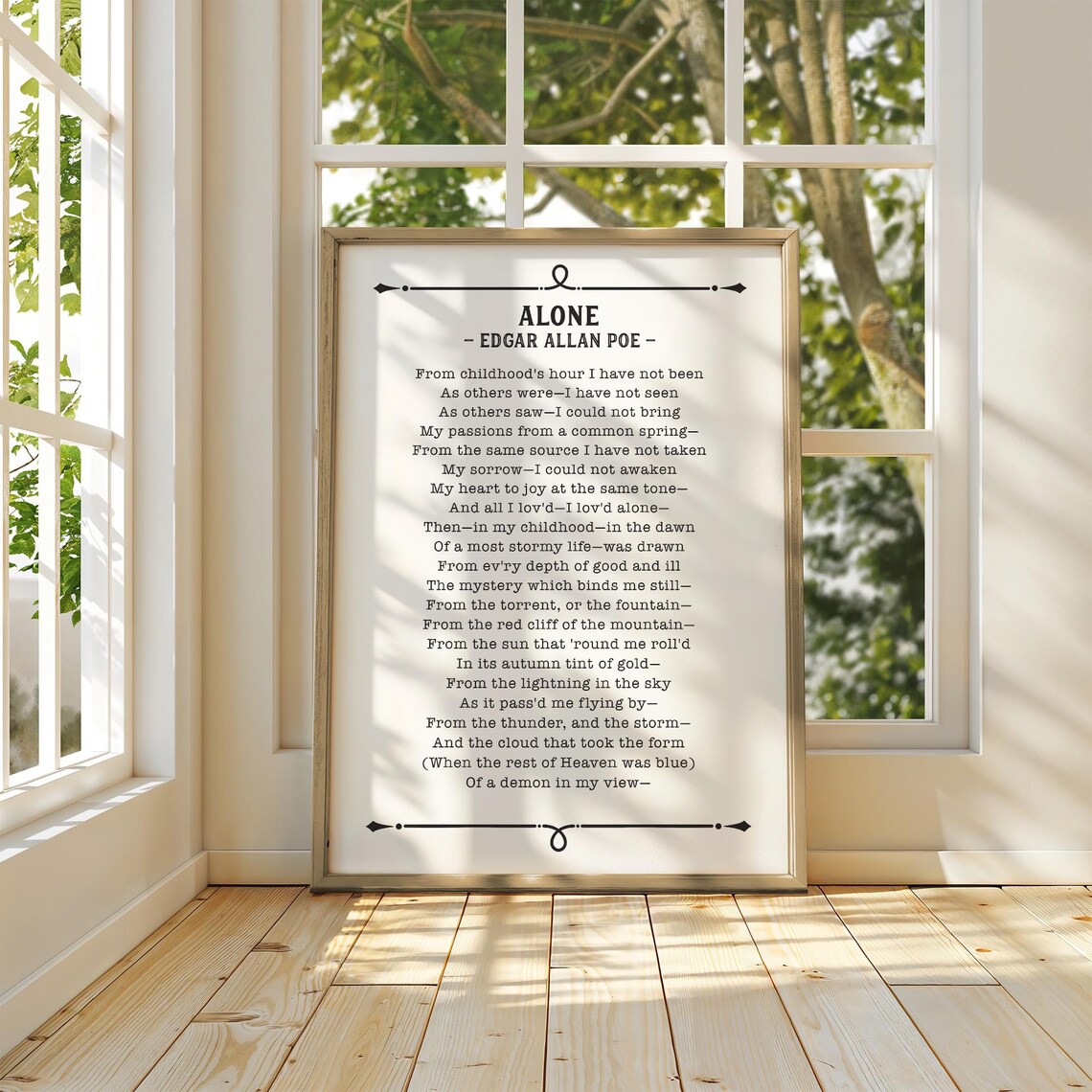 Poem Print, Edgar Allan Poe Alone, Poetry Lover Gift, Self Care ...