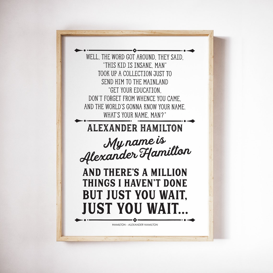 Hamilton Poster Hamilton Musical Alexander Hamilton | Etsy