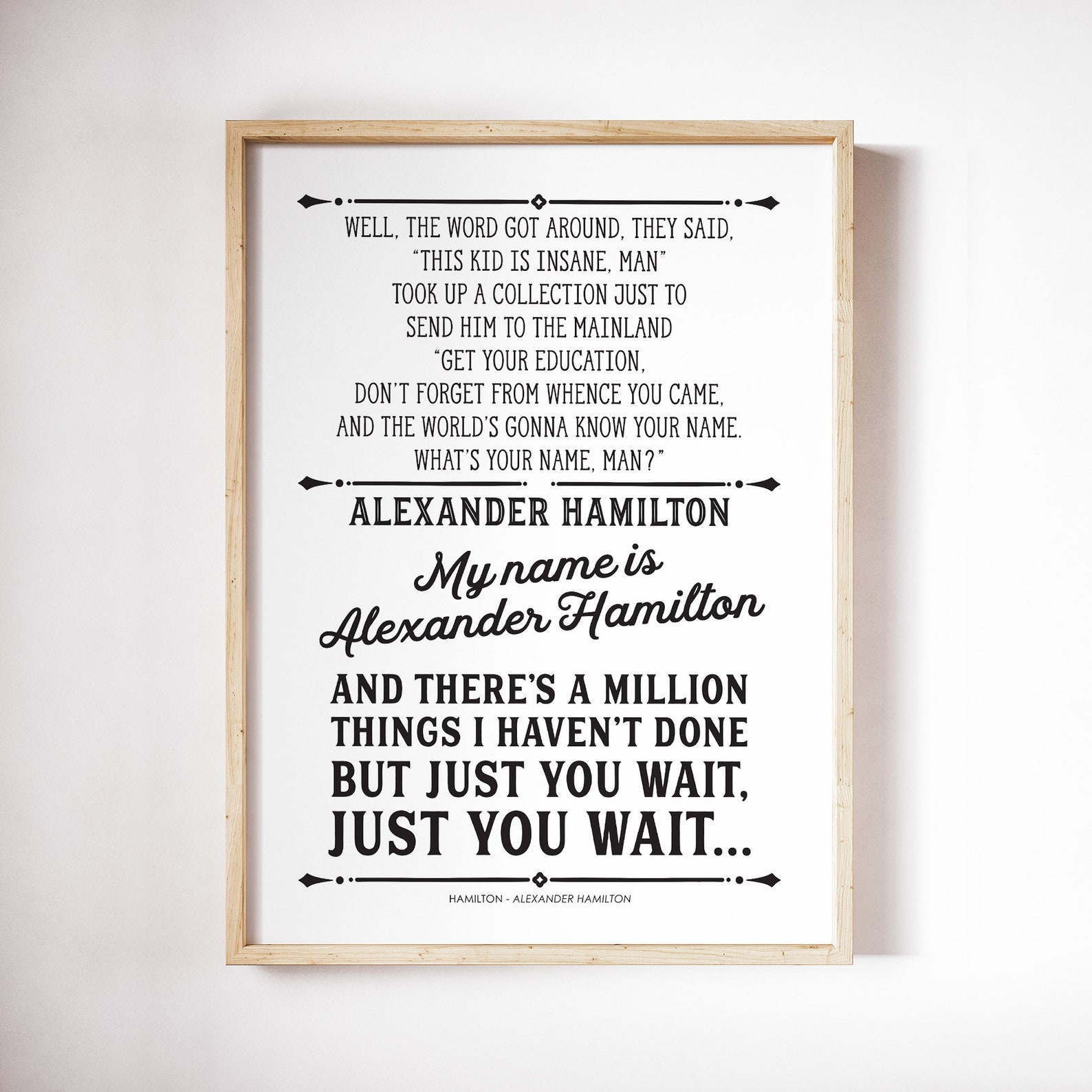 Hamilton Poster Hamilton Musical Alexander Hamilton | Etsy