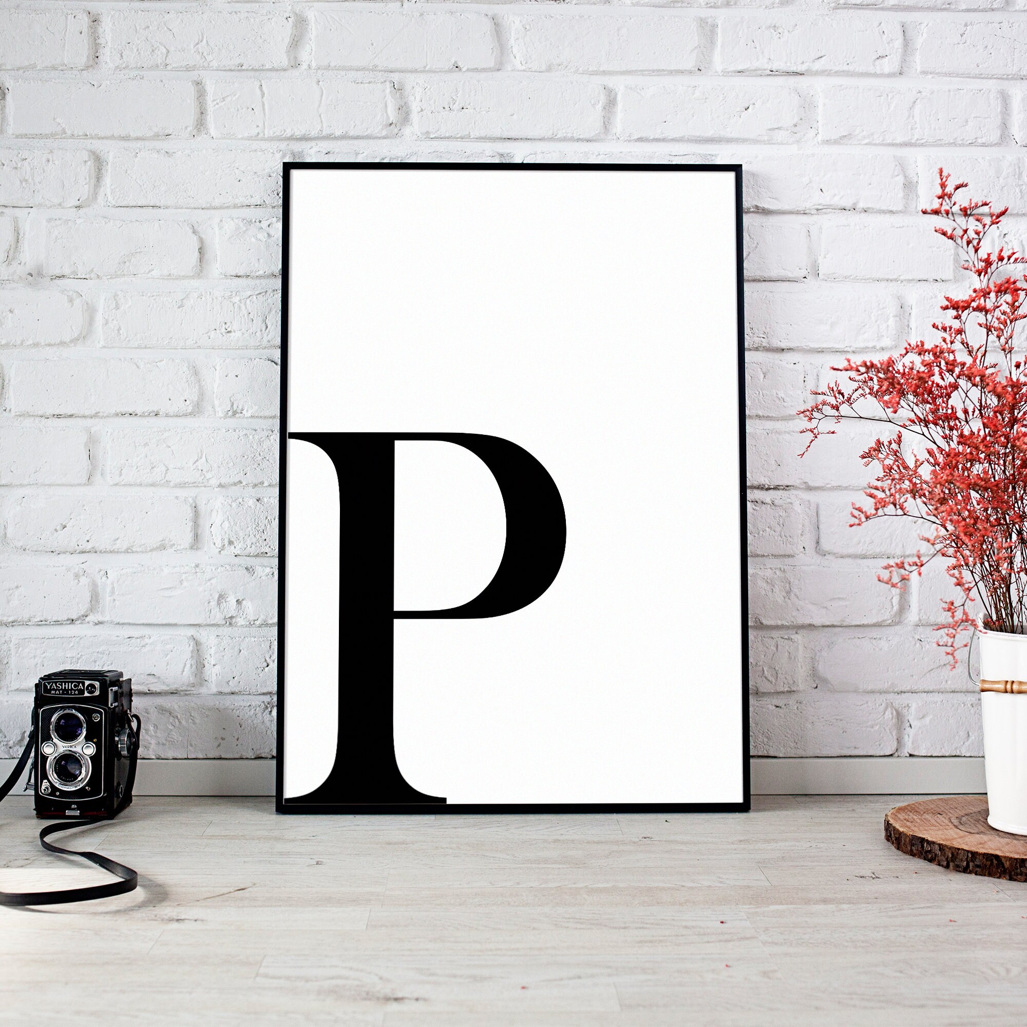 Letter P Printable Initial Wall Decor B&W Typography - Etsy Australia