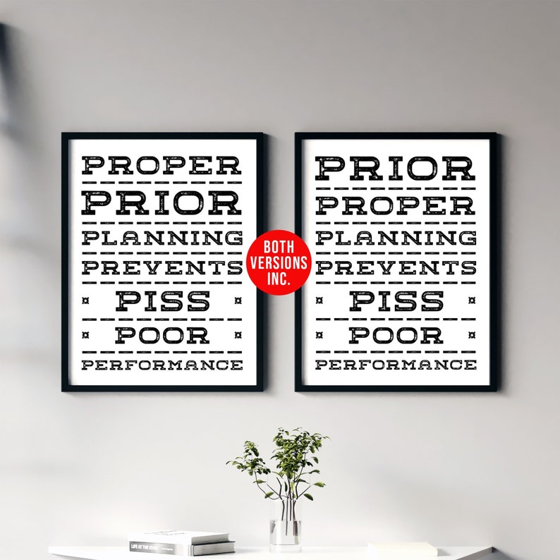 7 Ps of Planning, Proper Prior Planning, Coach Gift, Military Poster ...
