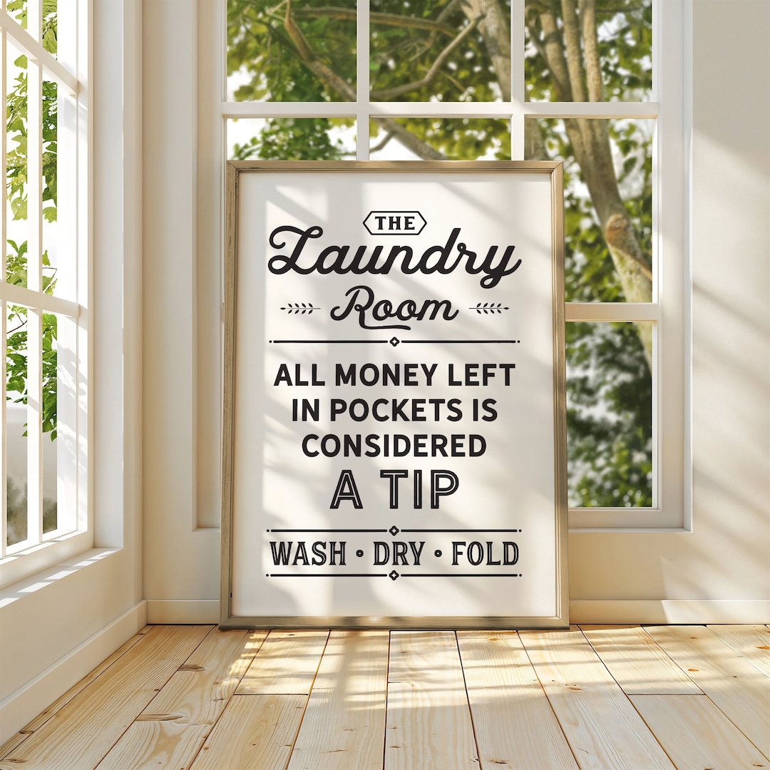 Laundry Room Sign, Funny Laundry Room Wall Decor, Washroom Printable ...