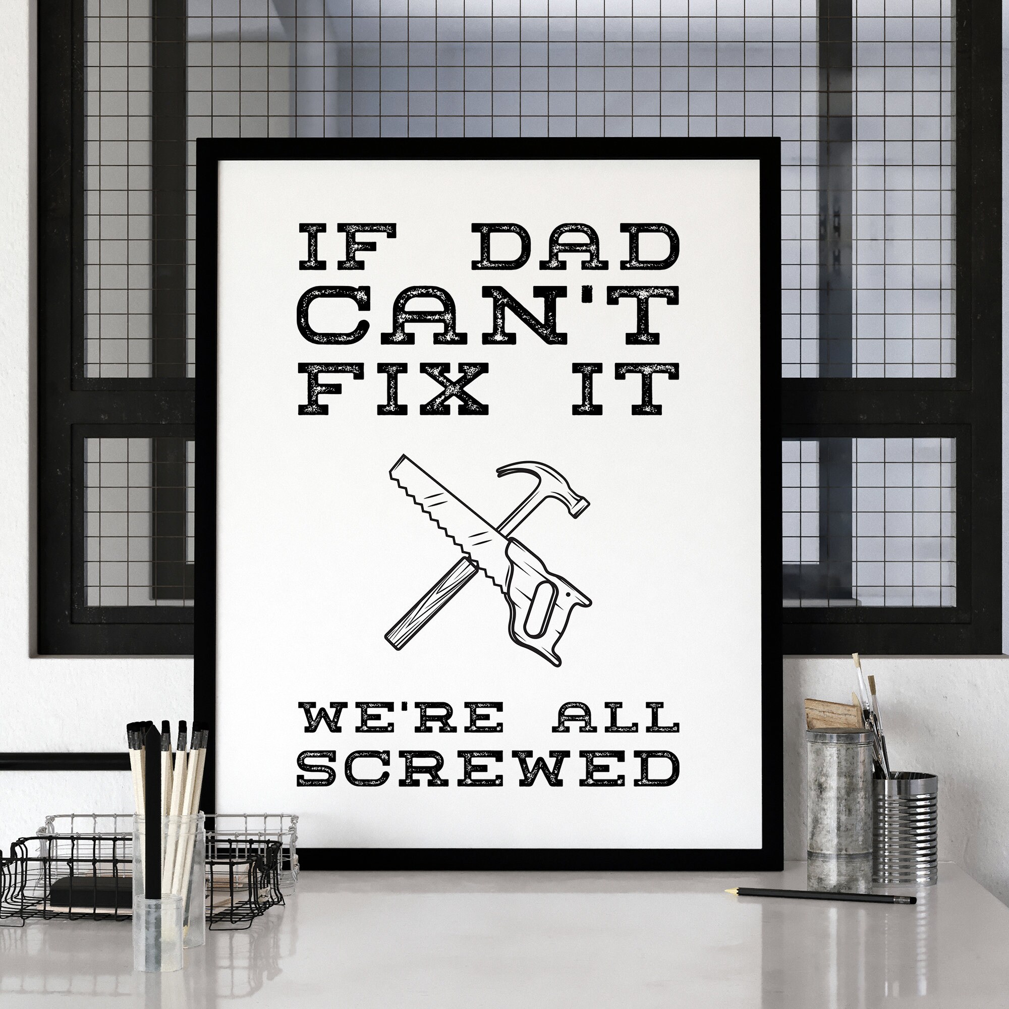 Fathers Day Gift, Dad Fix It, Dad Gift, Man Cave Sign, Gift for Dad ...