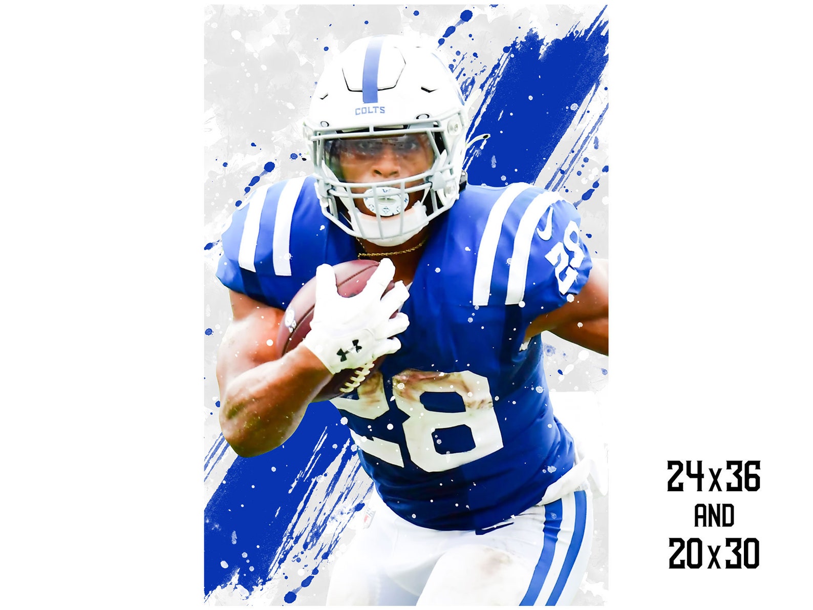 Jonathan Taylor Indianapolis Colts Poster Print Sports Art | Etsy