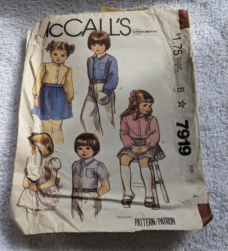 Set of 4 Vintage Children's Patterns Sizes 4-6X - Etsy