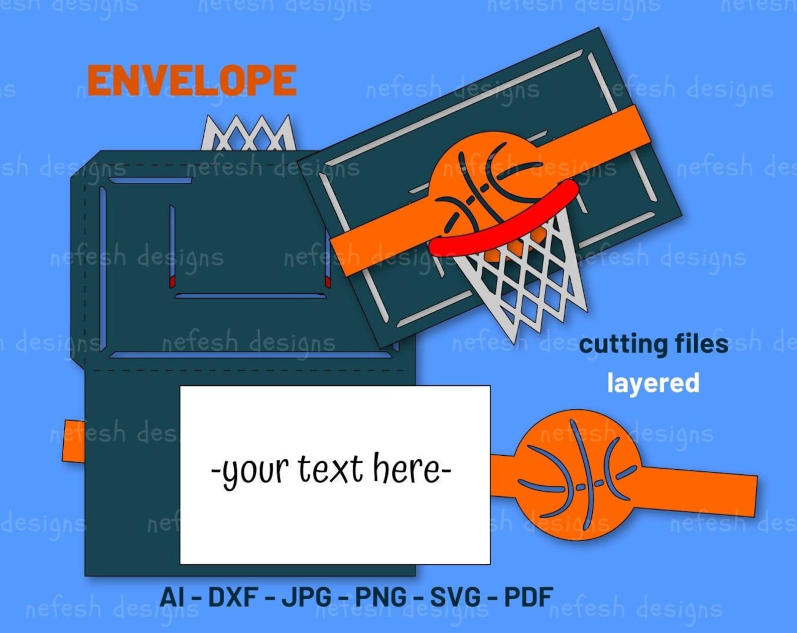 2 BASKETBALL CARD SVG Laser Cut Template Pocket Envelope Card ...