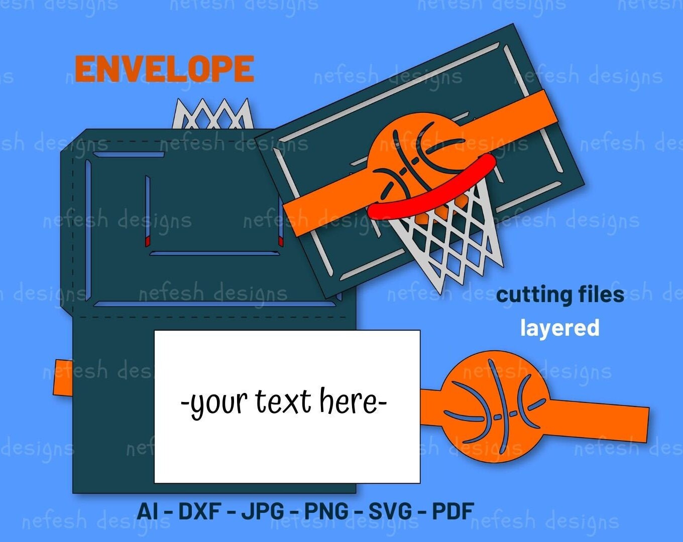 2 BASKETBALL CARD SVG Laser Cut Template Pocket Envelope Card ...