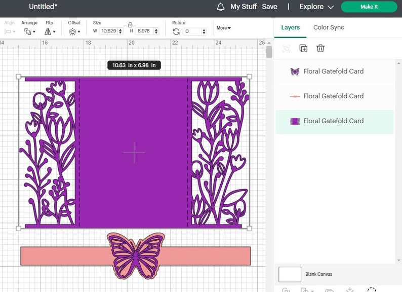 FLORAL CARD 5x7 SVG Laser Cut Template Dxf Floral - Etsy